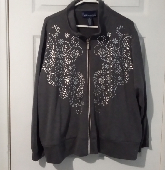 Susan Graver | Jackets & Coats | Susan Graver Charcoal Bomber Jacket ...
